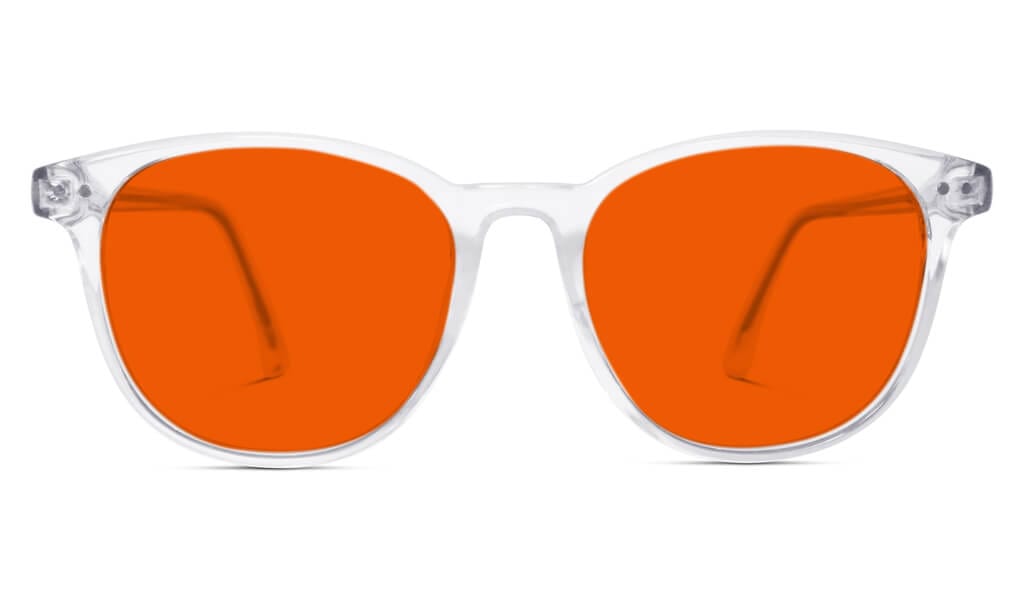 Night Fall Blue Light GLASSES. Red Lens. Perfect for Evening Use. Blocks Out 100 of Blue Light. Anti Blue Light Blockers Square. Crystal